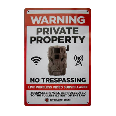Stealth Cam Trail Camera Surveillance Sign | Trailcampro